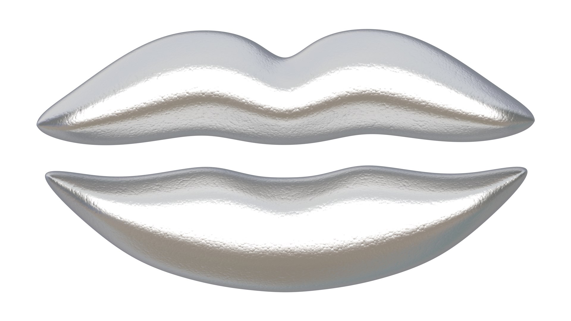 3D Lips Icon Silver Model - TurboSquid 1986470