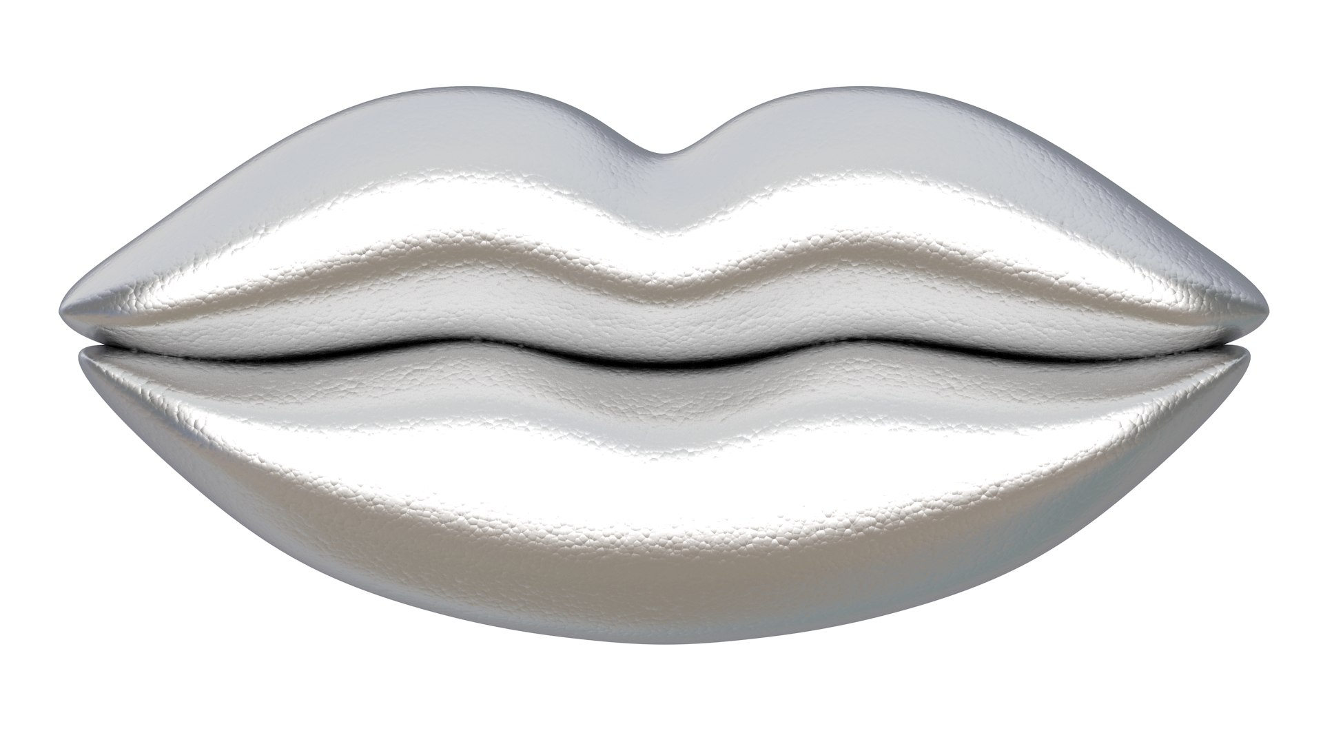3D Lips Icon Silver Model - TurboSquid 1986470