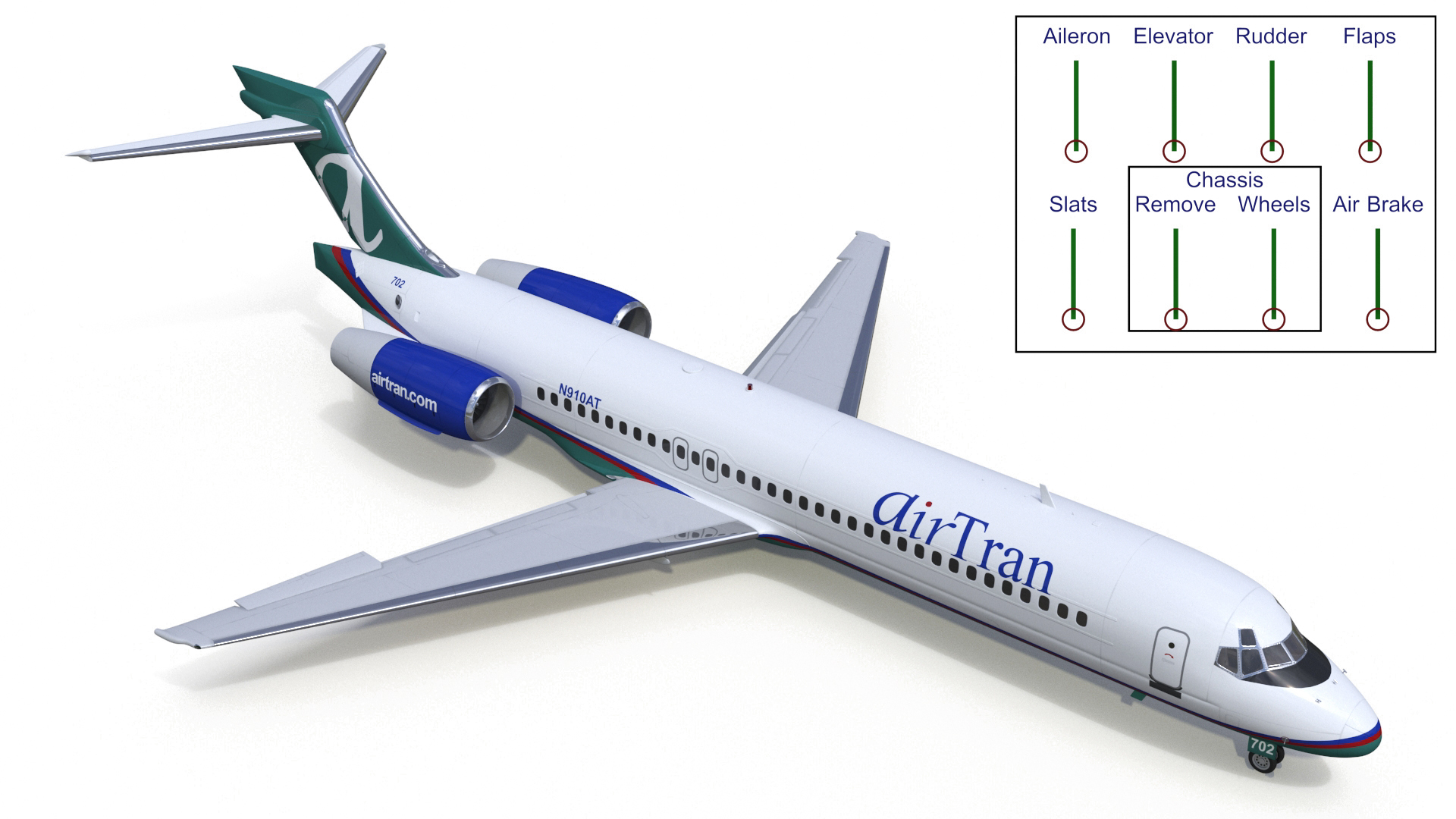 3D Air Transat Livery Boeing 717-200 Rigged Model - TurboSquid 2329736