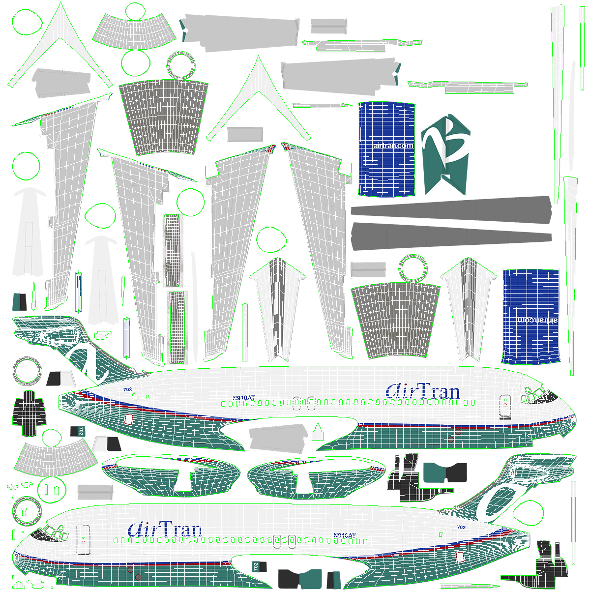 3D модель Air Transat Ливрея Boeing 717-200 Rigged - TurboSquid 2329736