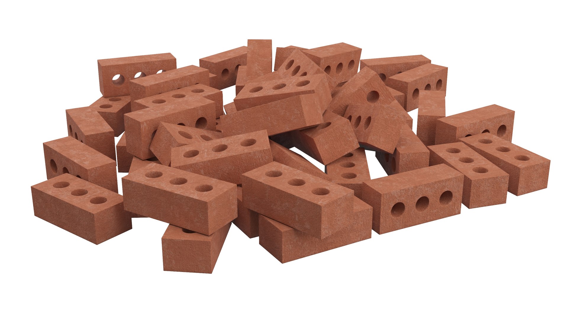 3D Red Brick Pile - TurboSquid 2082324