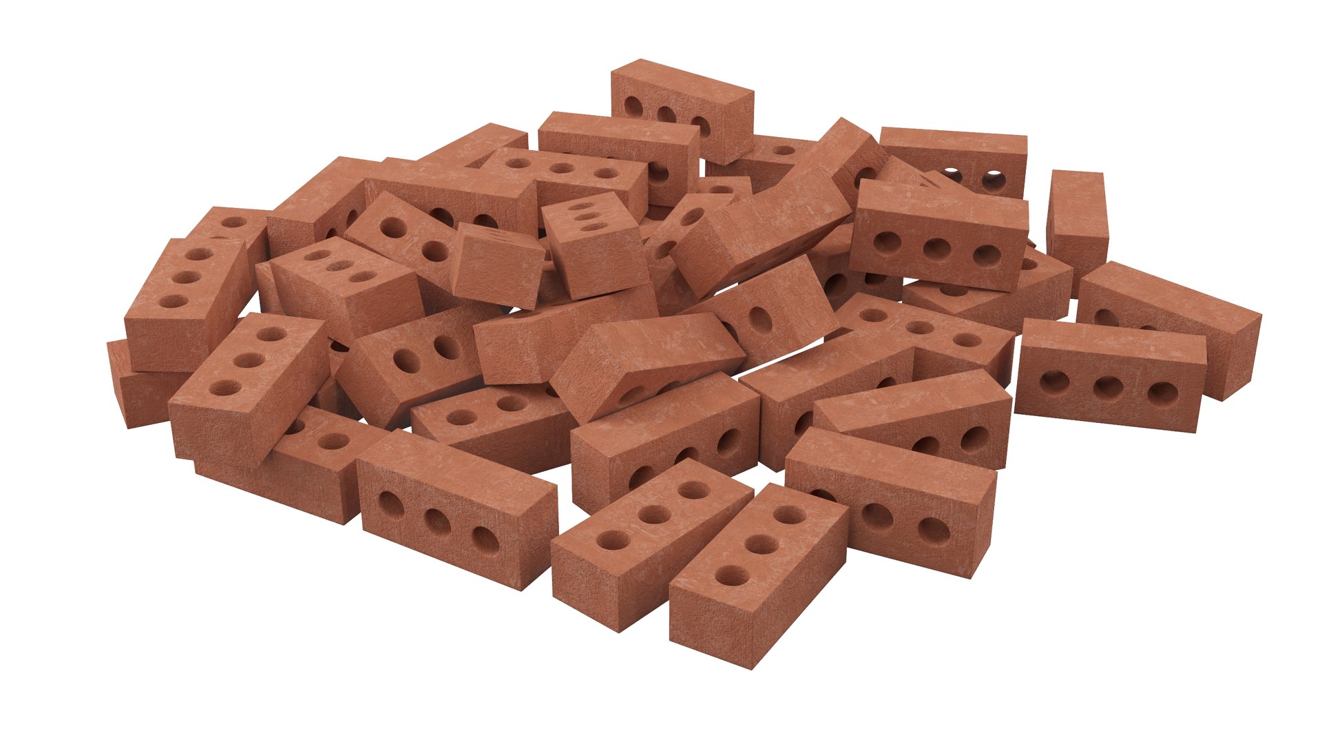3D Red Brick Pile - TurboSquid 2082324