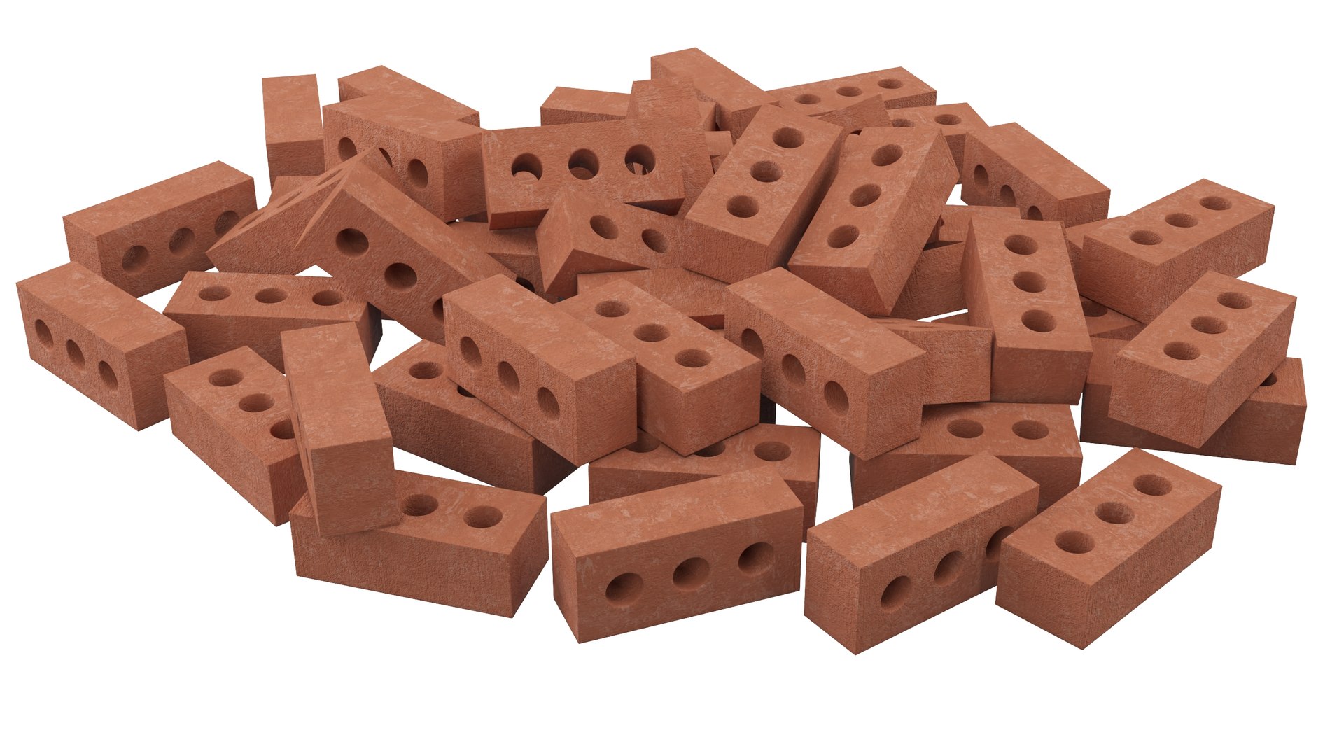 3D Red Brick Pile - TurboSquid 2082324