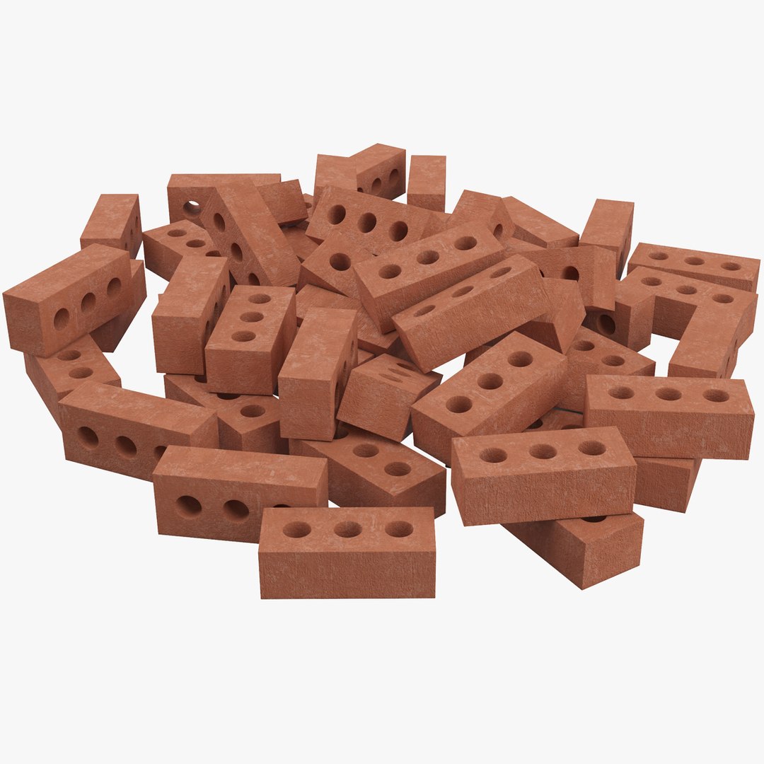 3D Red Brick Pile - TurboSquid 2082324