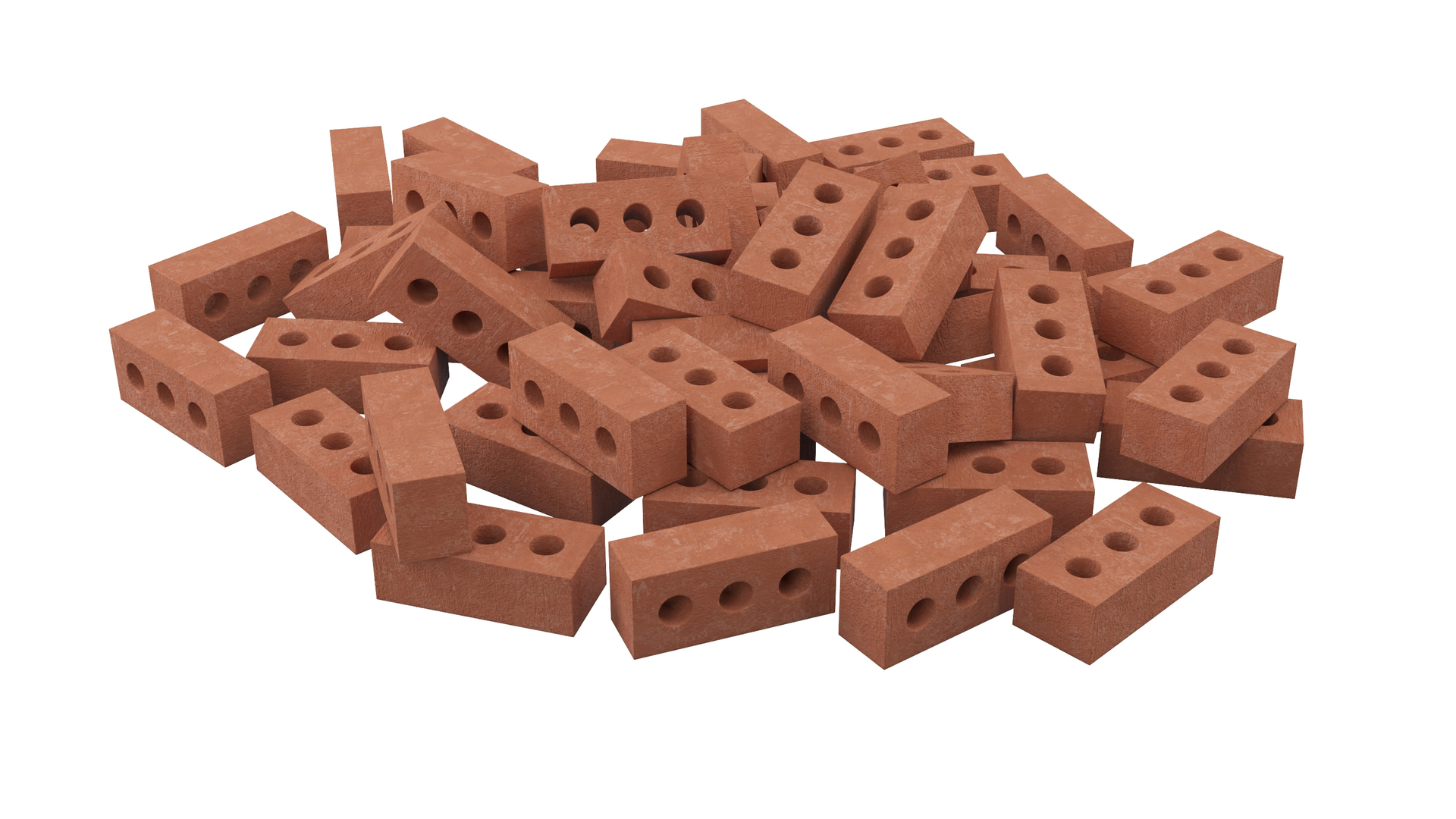 3D Red Brick Pile - TurboSquid 2082324