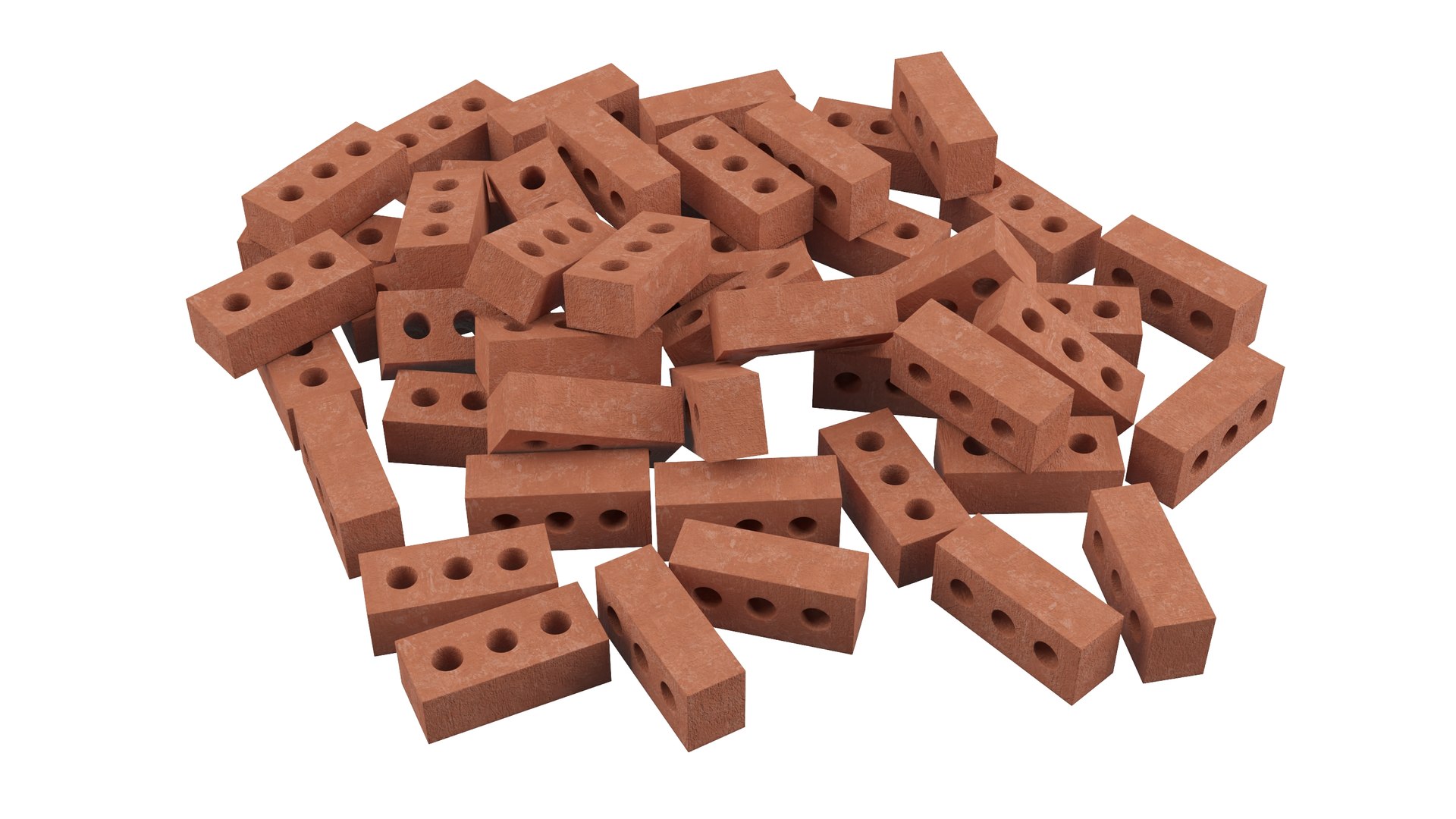 3D Red Brick Pile - TurboSquid 2082324