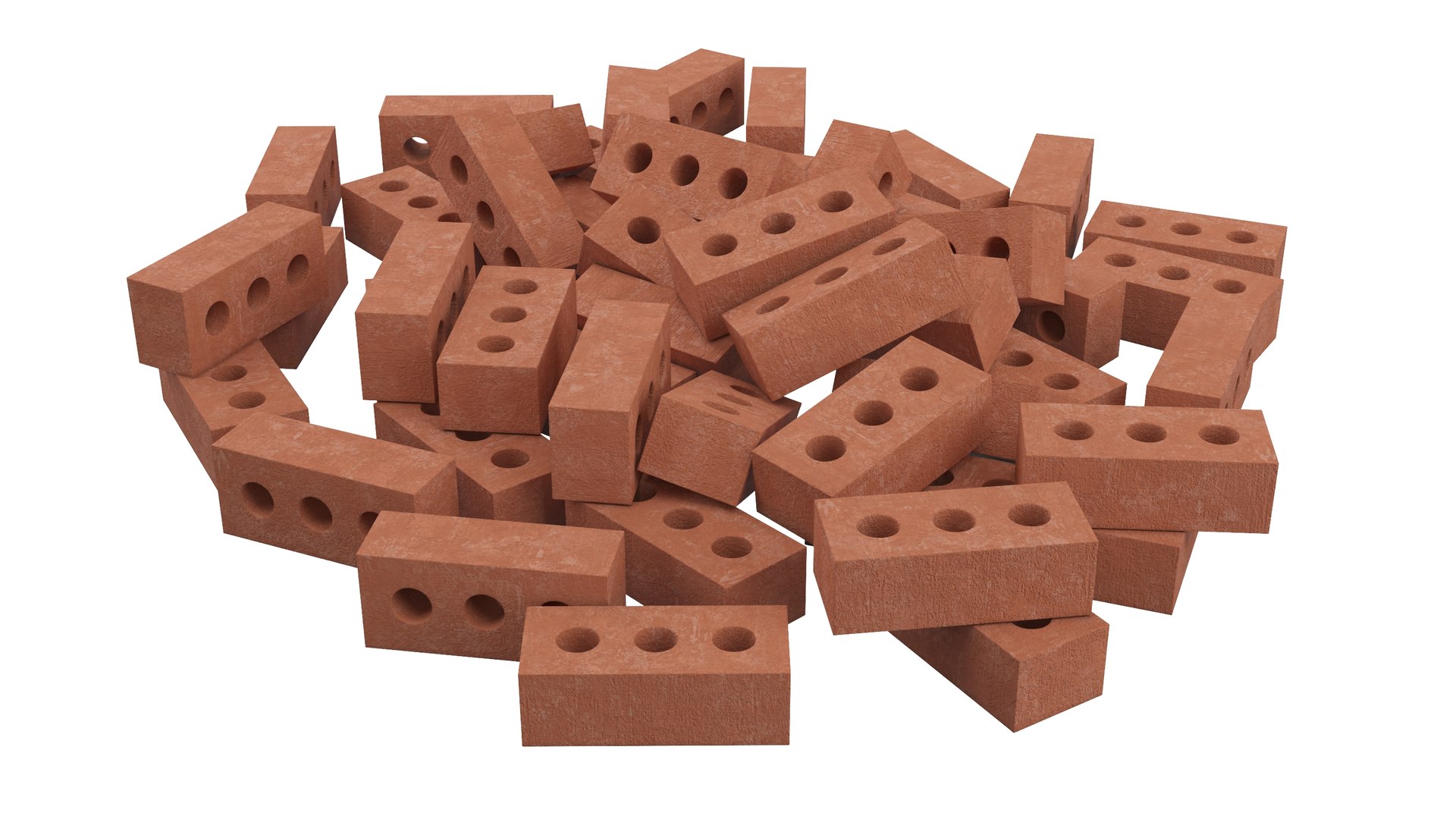 3D Red Brick Pile - TurboSquid 2082324