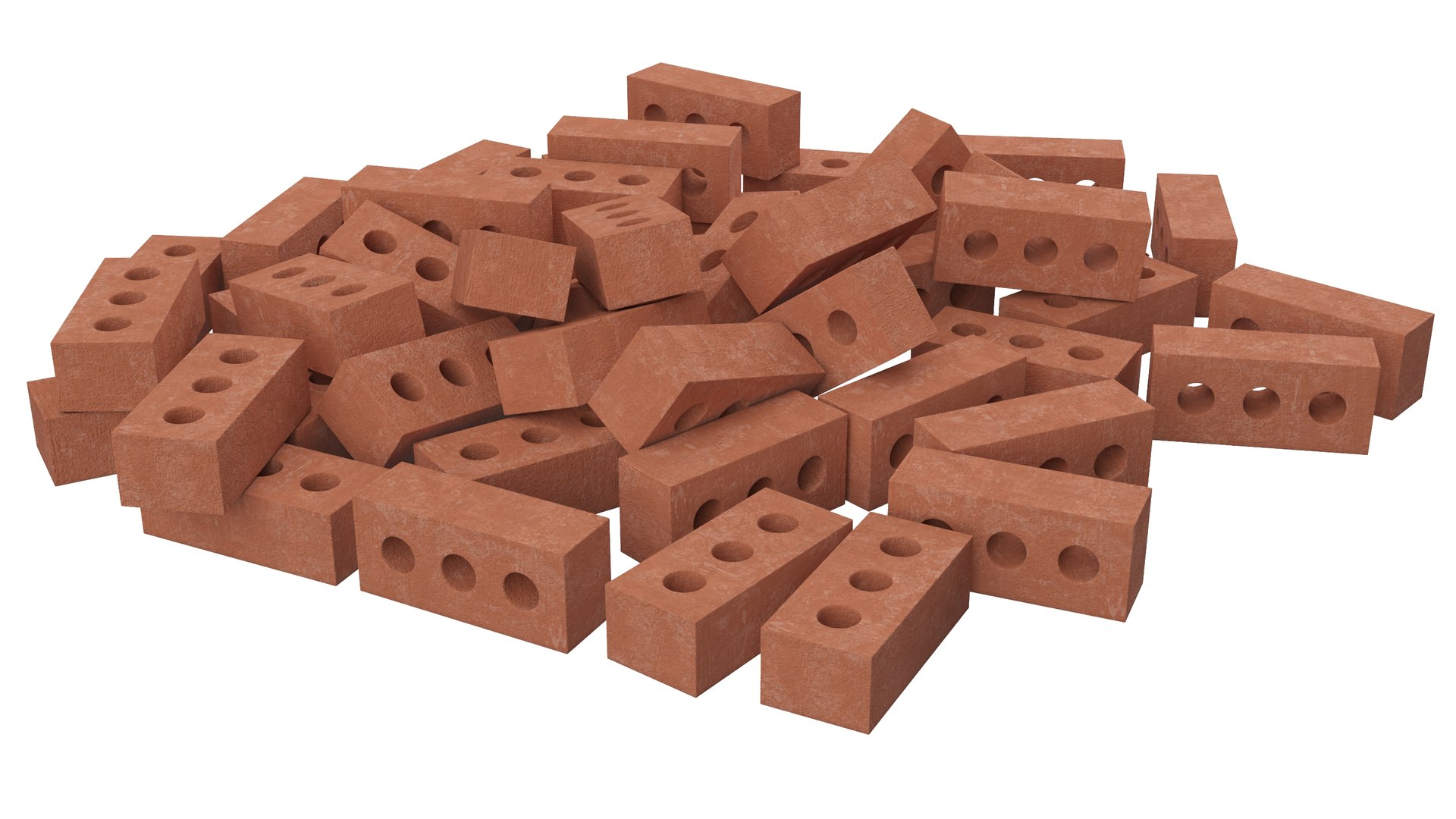 3D Red Brick Pile - TurboSquid 2082324