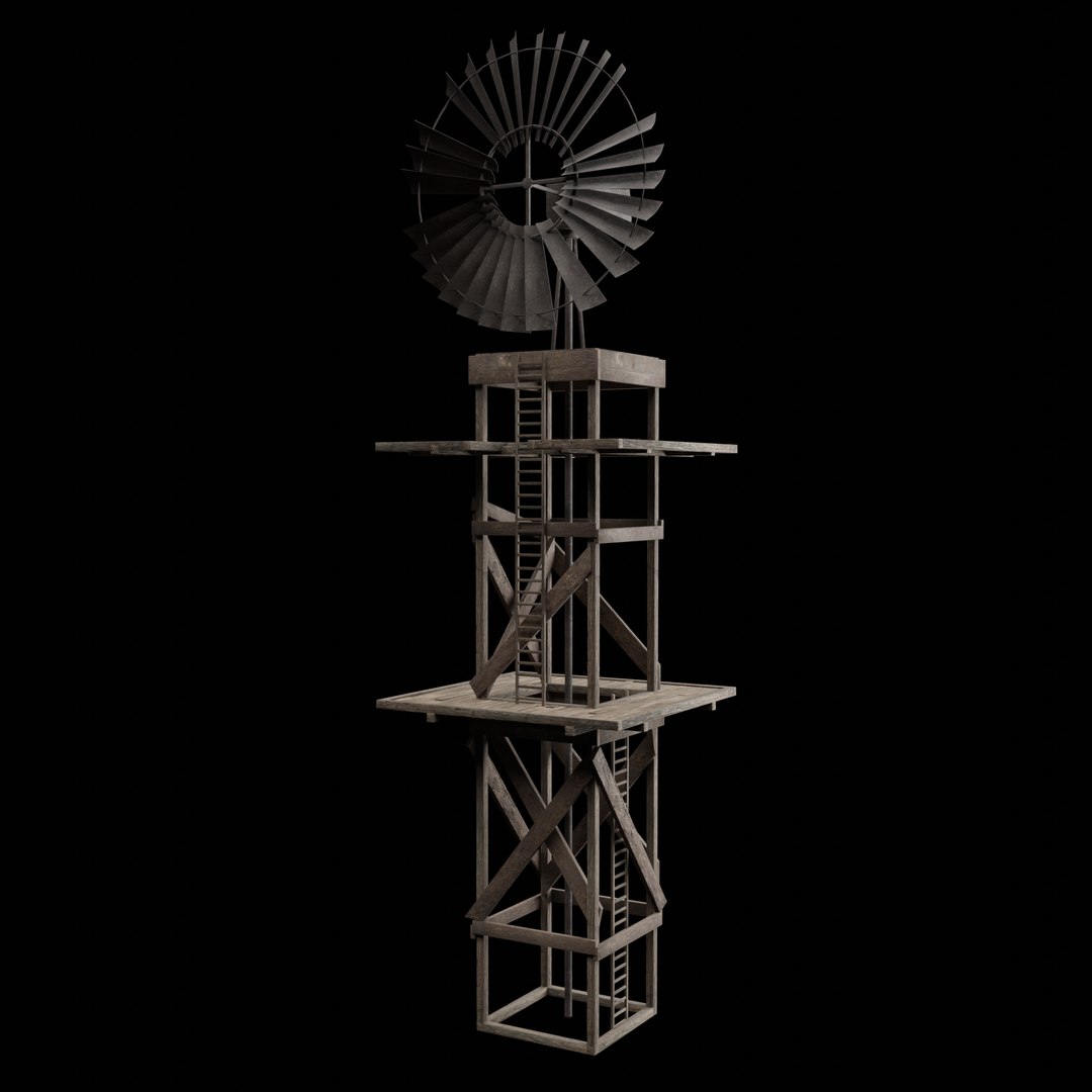 3D WILD WEST WESTERN WINDMILL WIND MILL TURBINE COLLECTION - TurboSquid ...