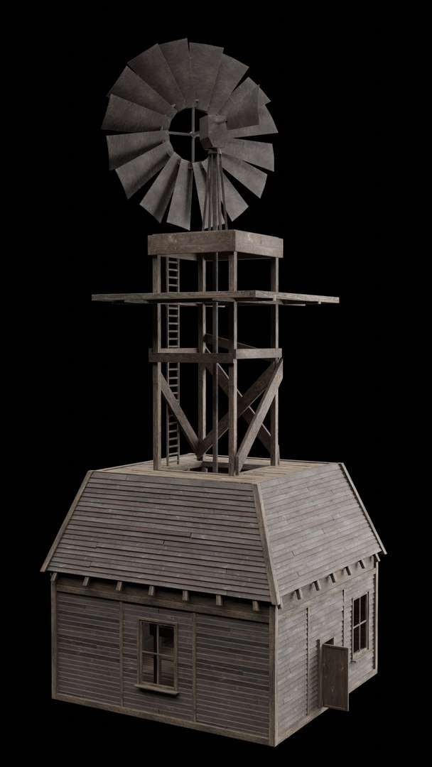 3D WILD WEST WESTERN WINDMILL WIND MILL TURBINE COLLECTION - TurboSquid ...