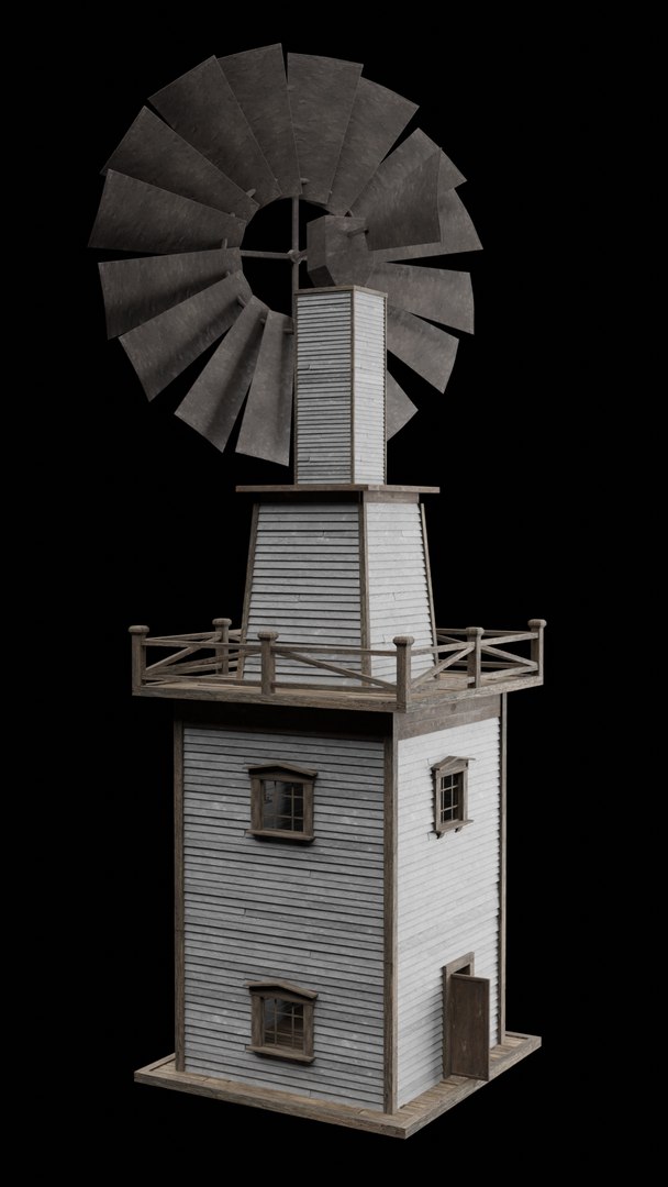 3D WILD WEST WESTERN WINDMILL WIND MILL TURBINE COLLECTION - TurboSquid ...