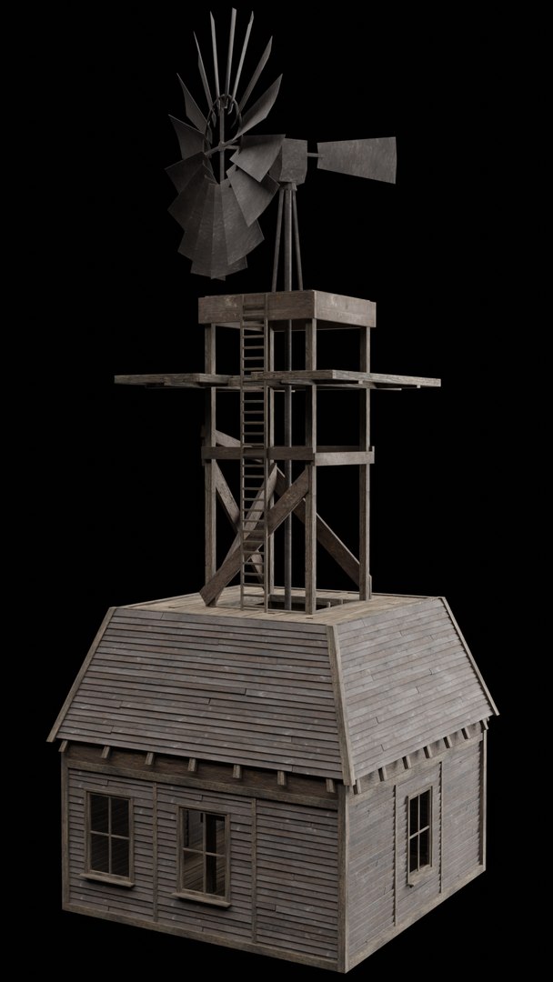 3D WILD WEST WESTERN WINDMILL WIND MILL TURBINE COLLECTION - TurboSquid ...