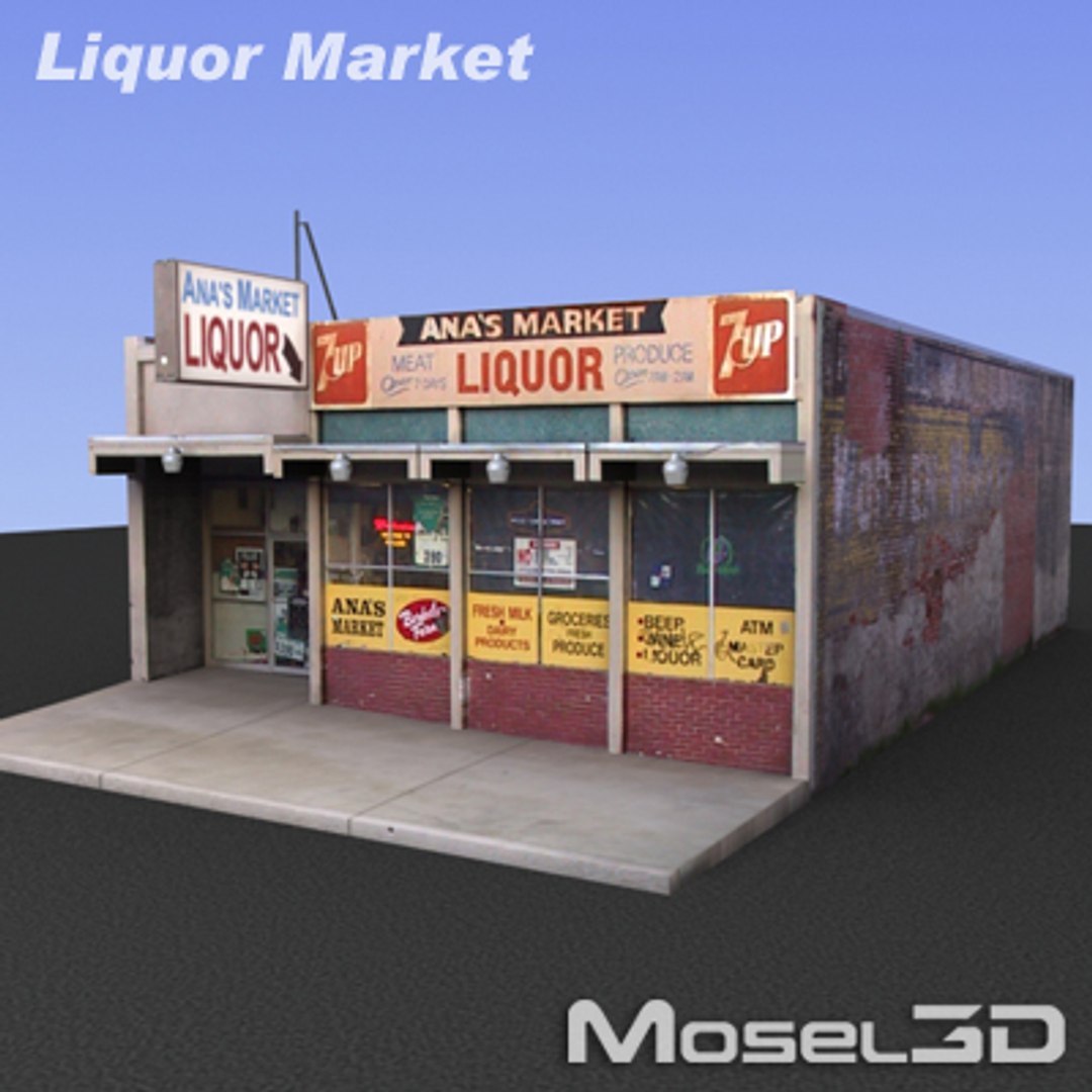 Old Building Store 3d Model