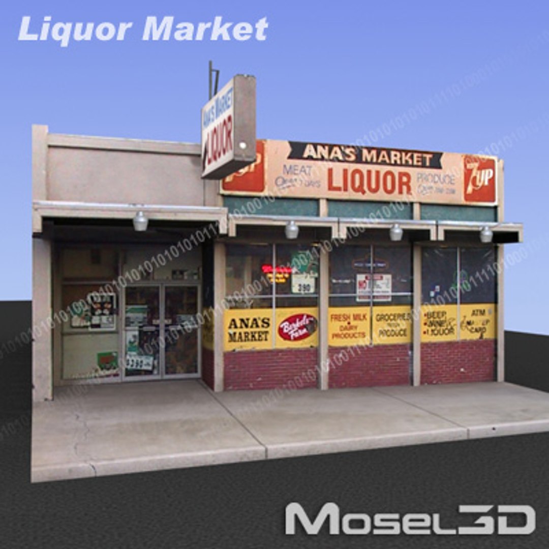 Old Building Store 3d Model