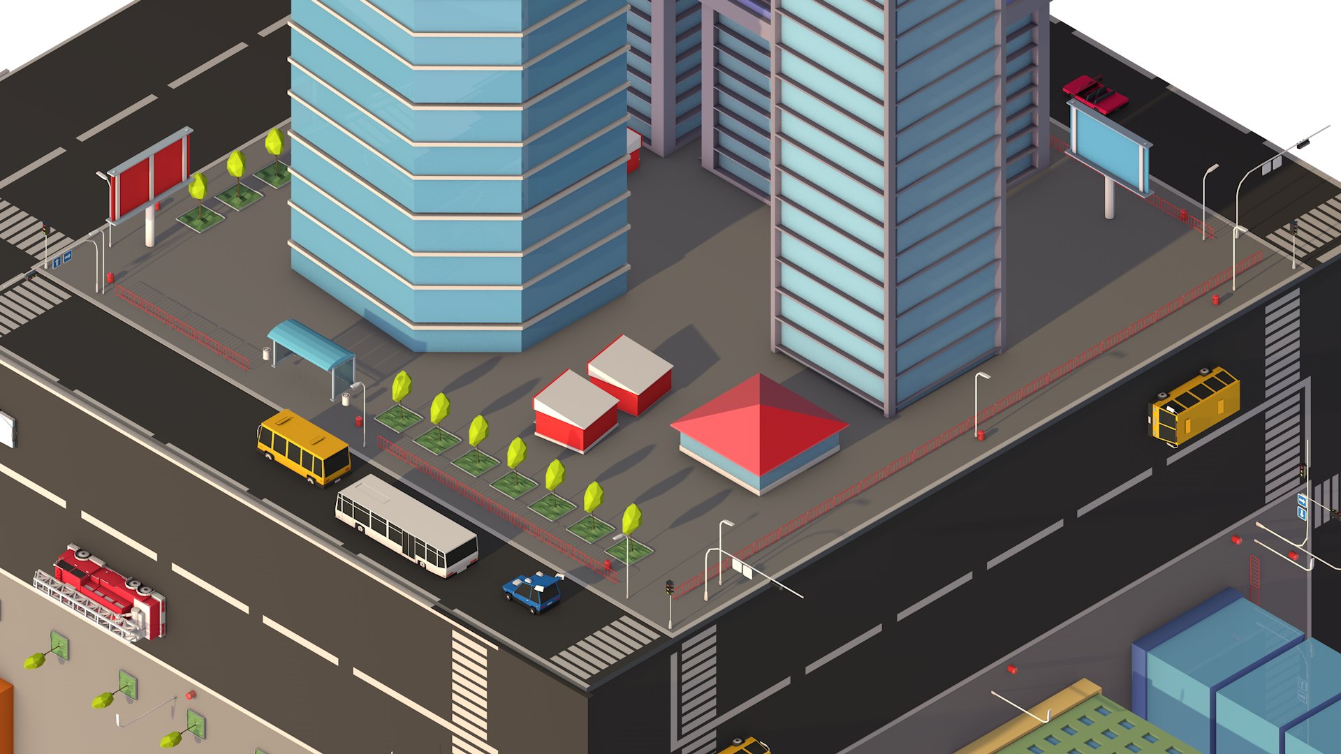 3D Buildings City Cube Model | 1148221 | TurboSquid