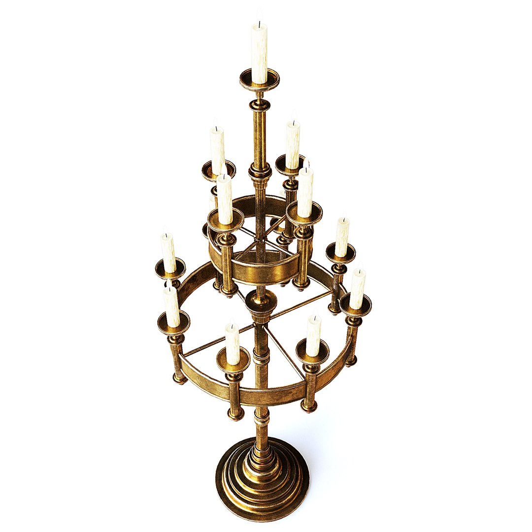 Medieval Standing Candles 3D - TurboSquid 2178811