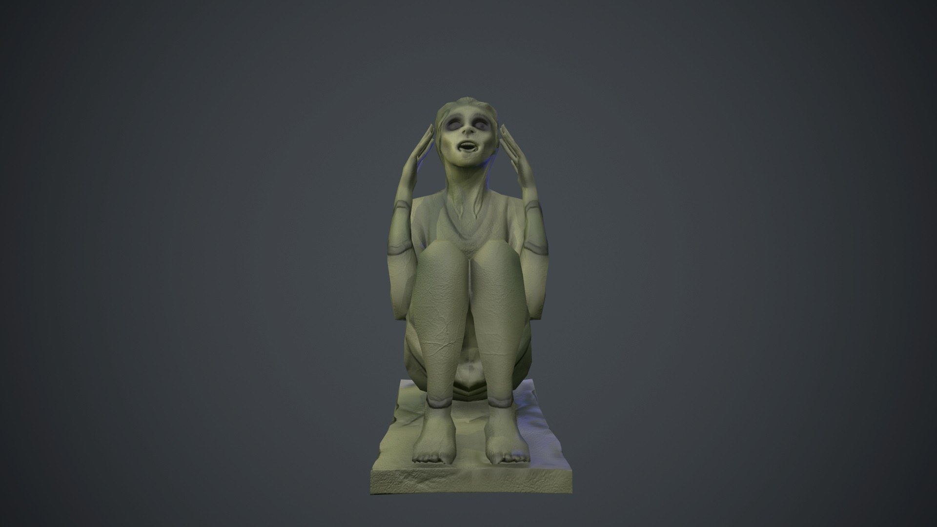 3d Model Screaming Statue