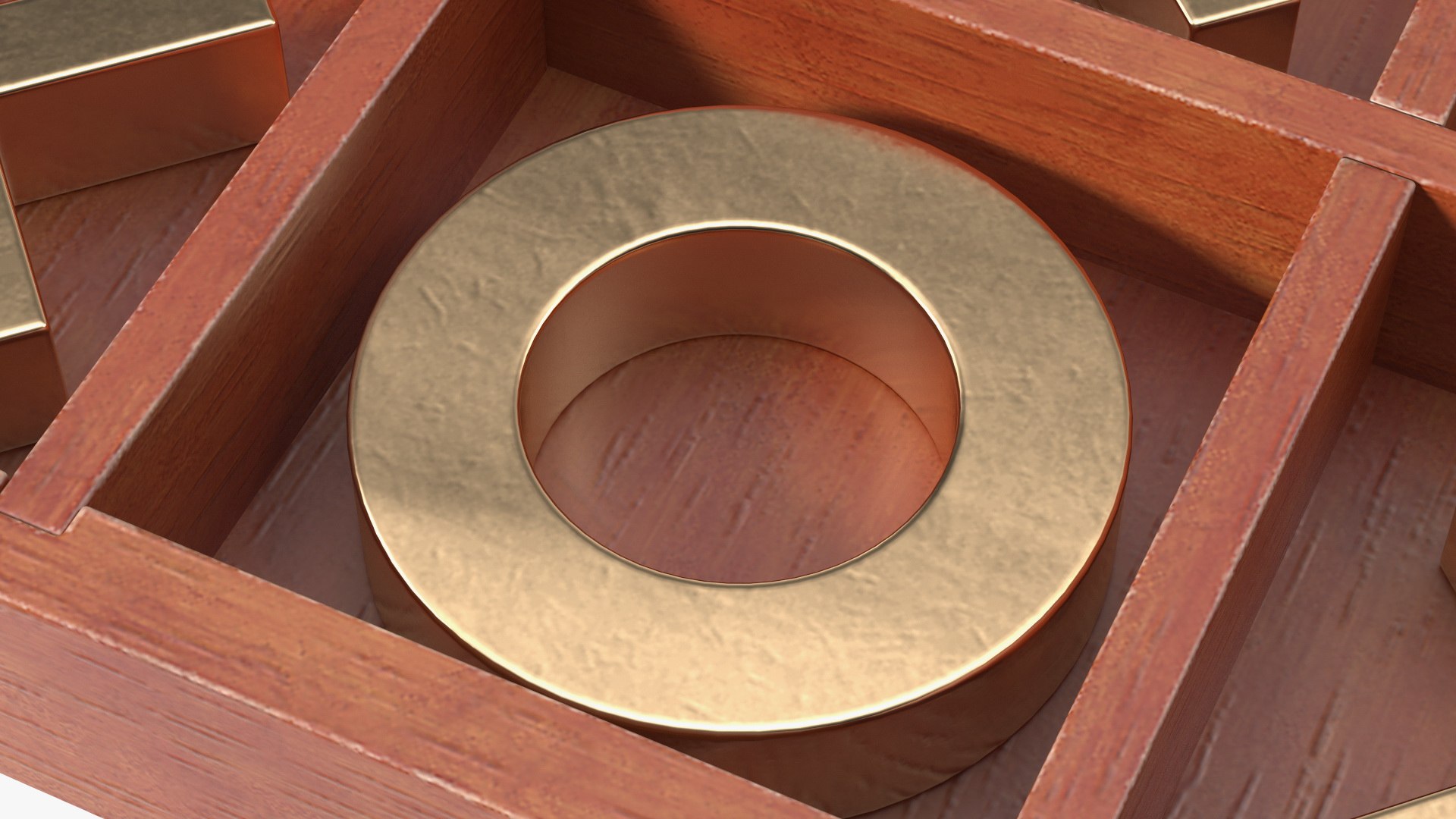 Tic Tac Toe Golden 3D Model - TurboSquid 1782479