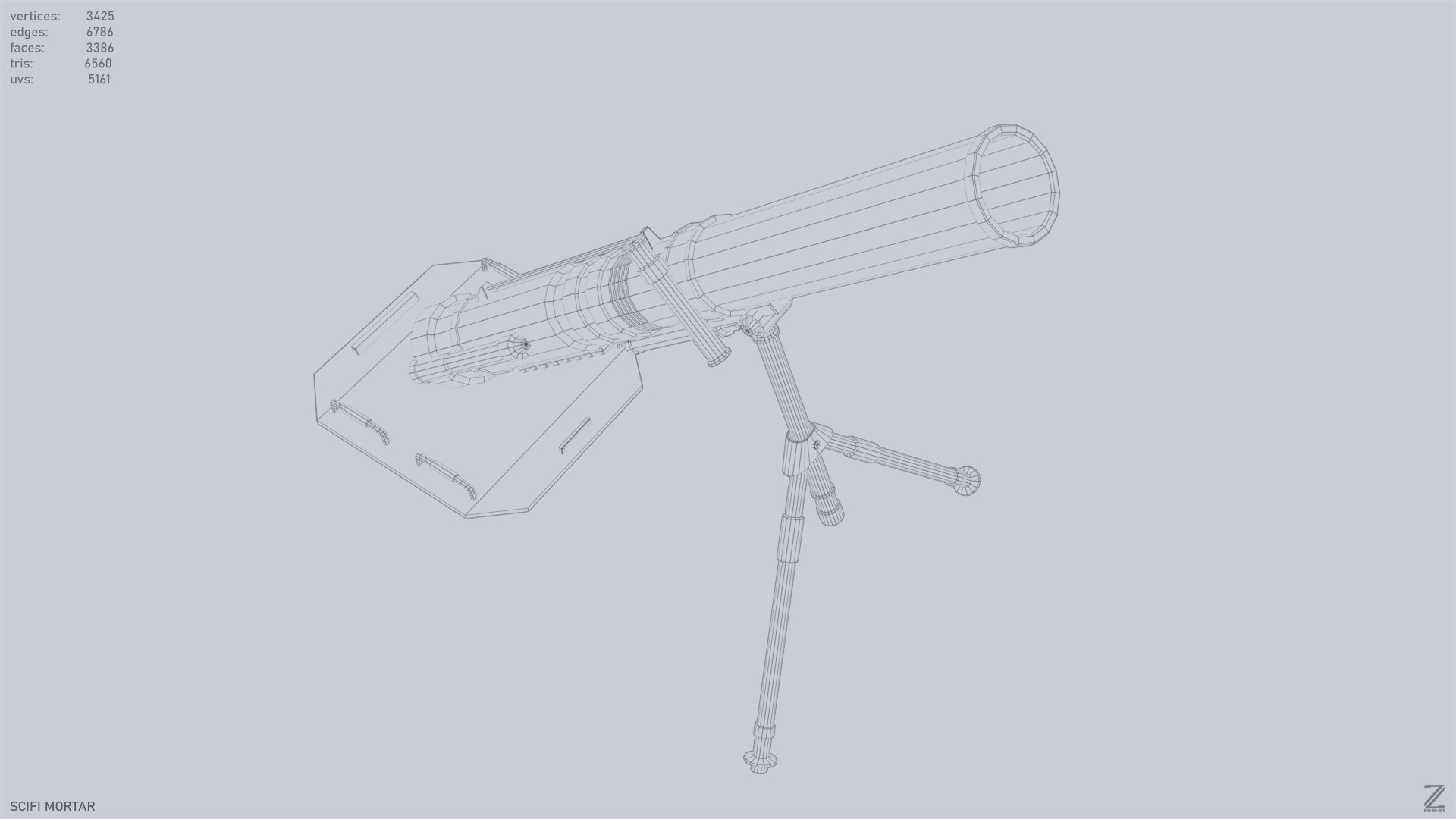 3D Sci Fi Mortar - TurboSquid 2230842
