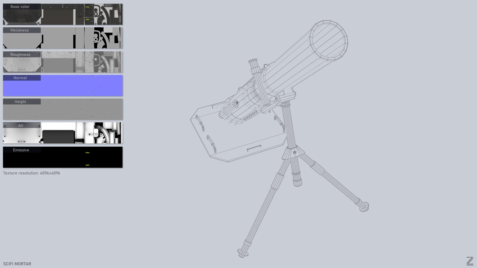 3D Sci Fi Mortar - TurboSquid 2230842
