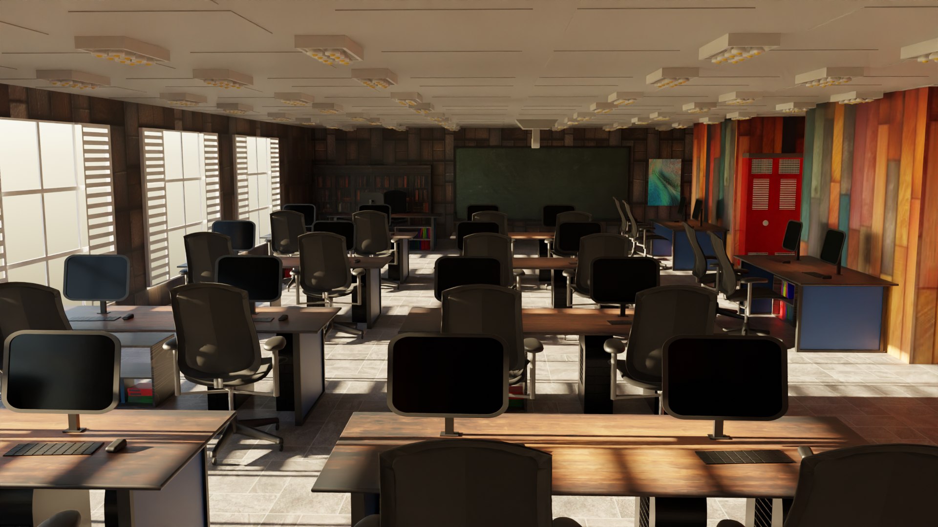 3D School Computer Classroom model - TurboSquid 2179910