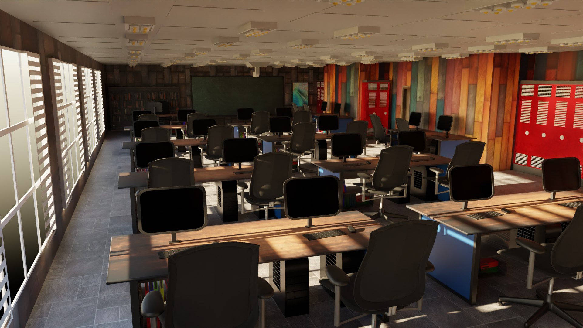 3D School Computer Classroom model - TurboSquid 2179910