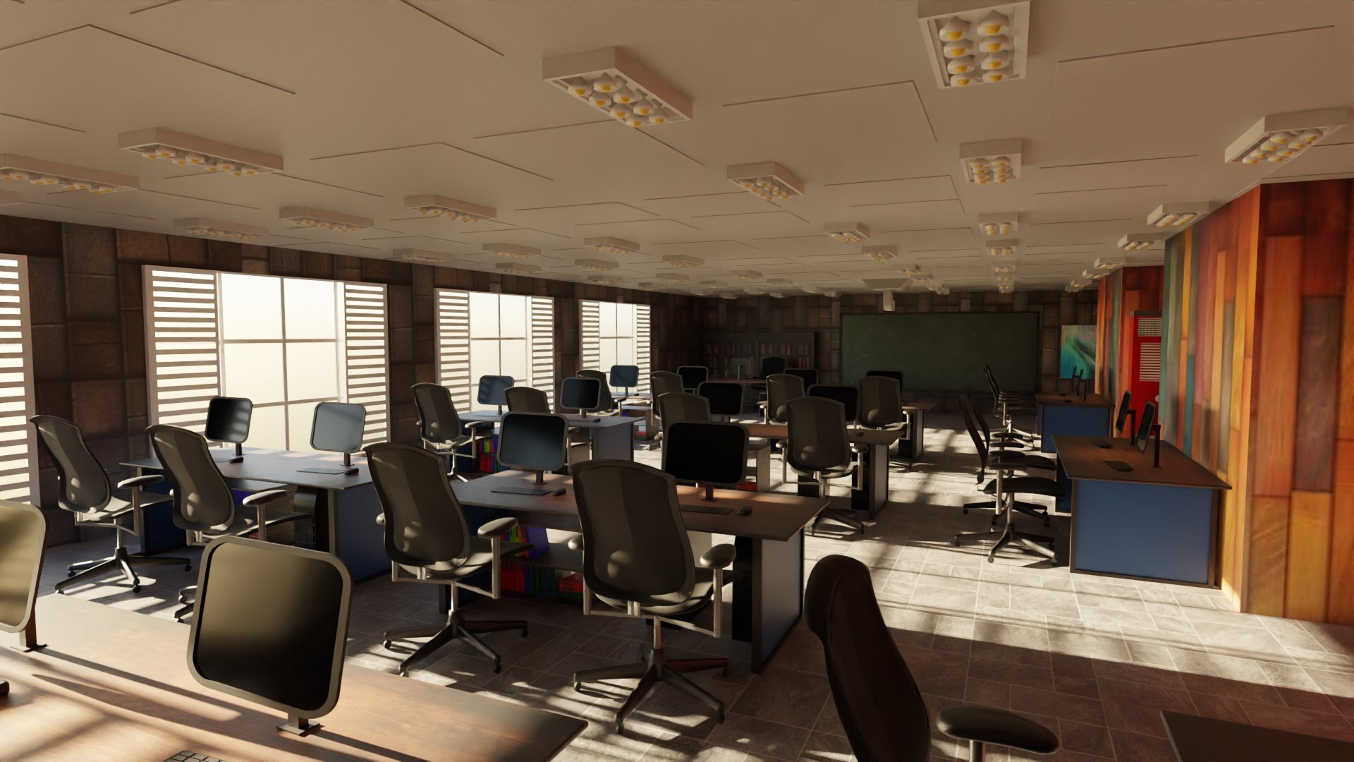 3D School Computer Classroom model - TurboSquid 2179910