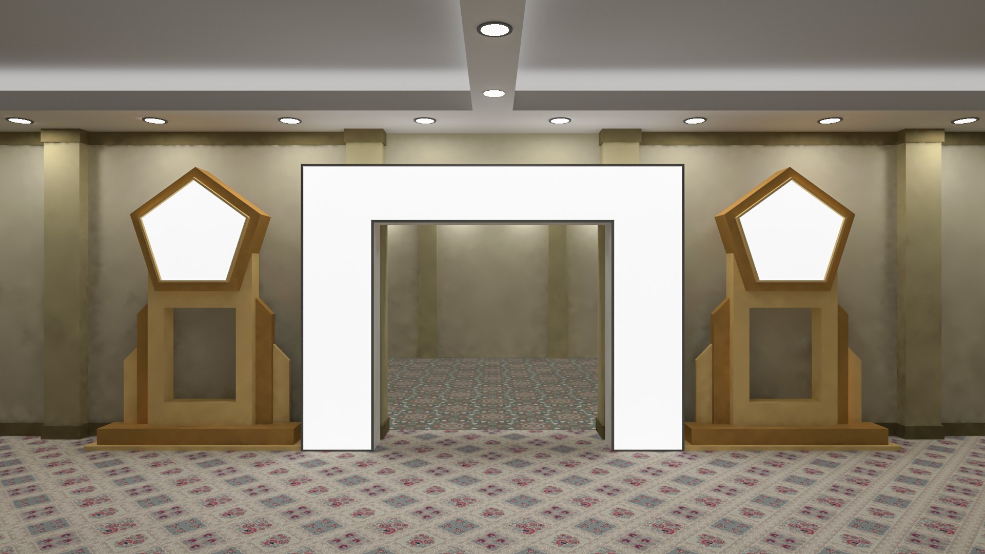3D Gate Entrance In Lobby Room - TurboSquid 1926926