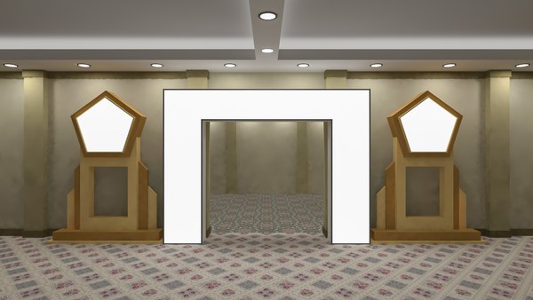 3D gate entrance in lobby room - TurboSquid 1926926