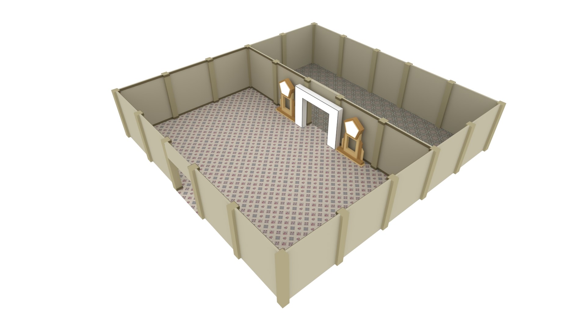 3D Gate Entrance In Lobby Room - TurboSquid 1926926