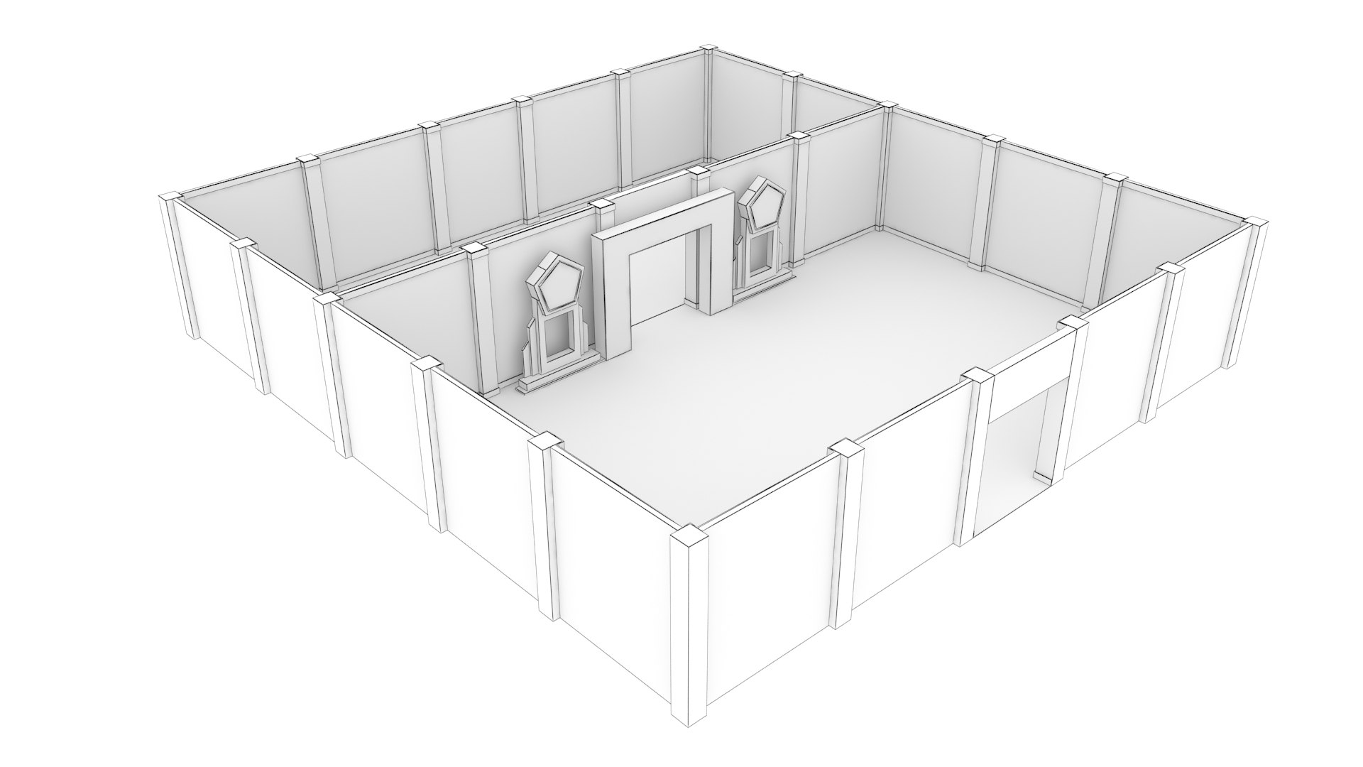 3D Gate Entrance In Lobby Room - TurboSquid 1926926