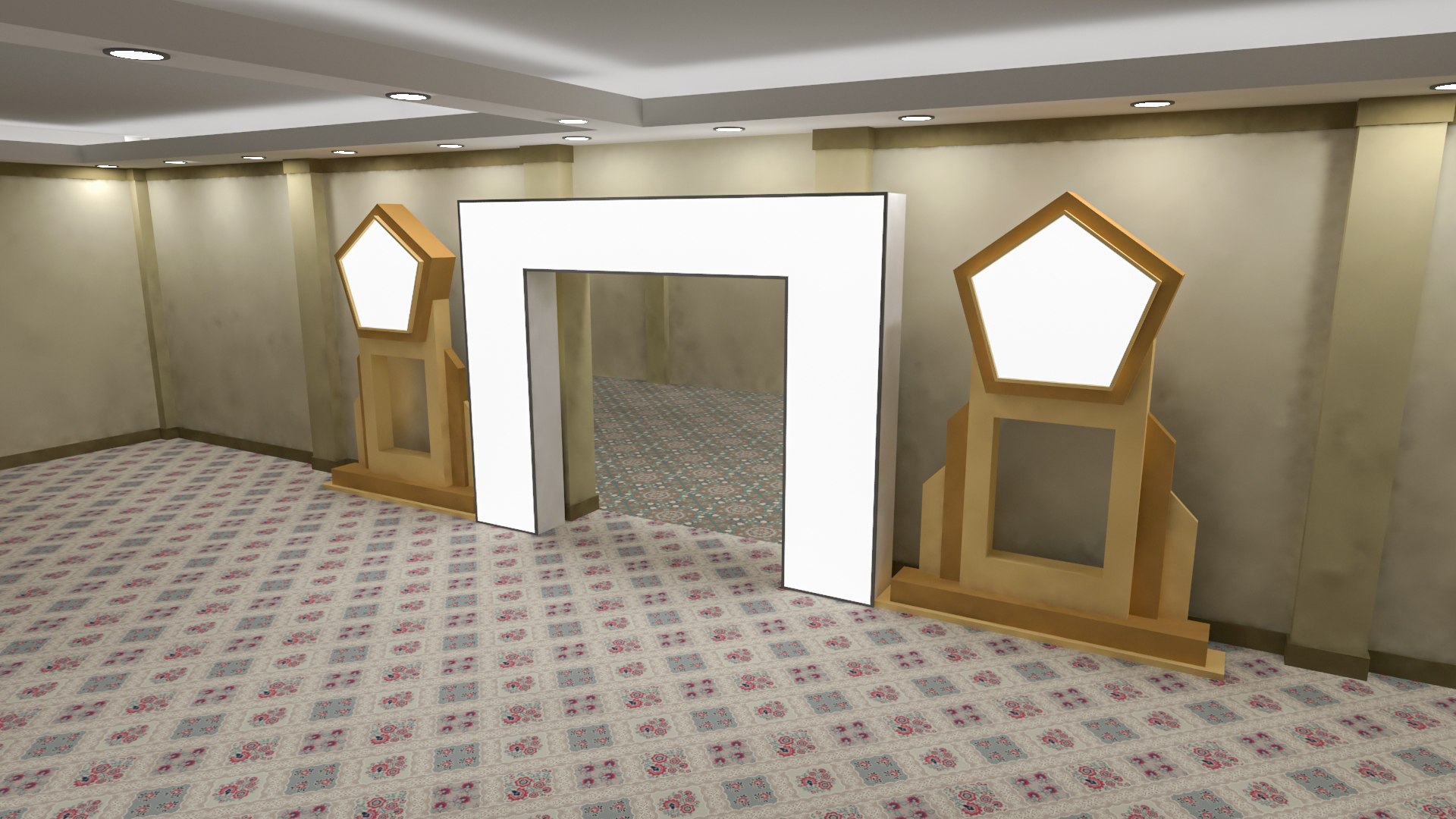 3D Gate Entrance In Lobby Room - TurboSquid 1926926