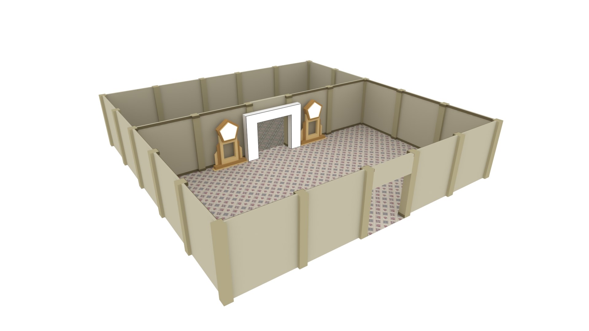 3D Gate Entrance In Lobby Room - TurboSquid 1926926