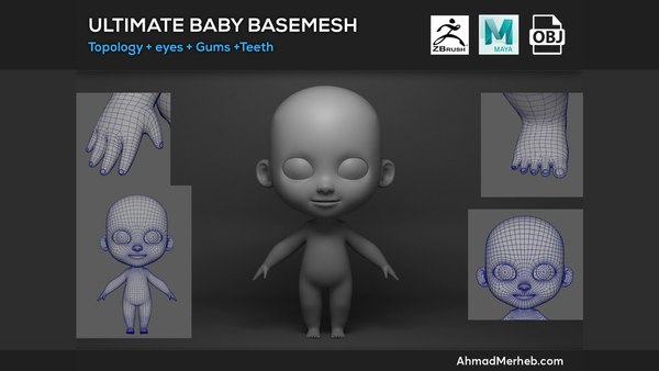 3D модель Ultimate Baby Base Mesh - TurboSquid 2236144