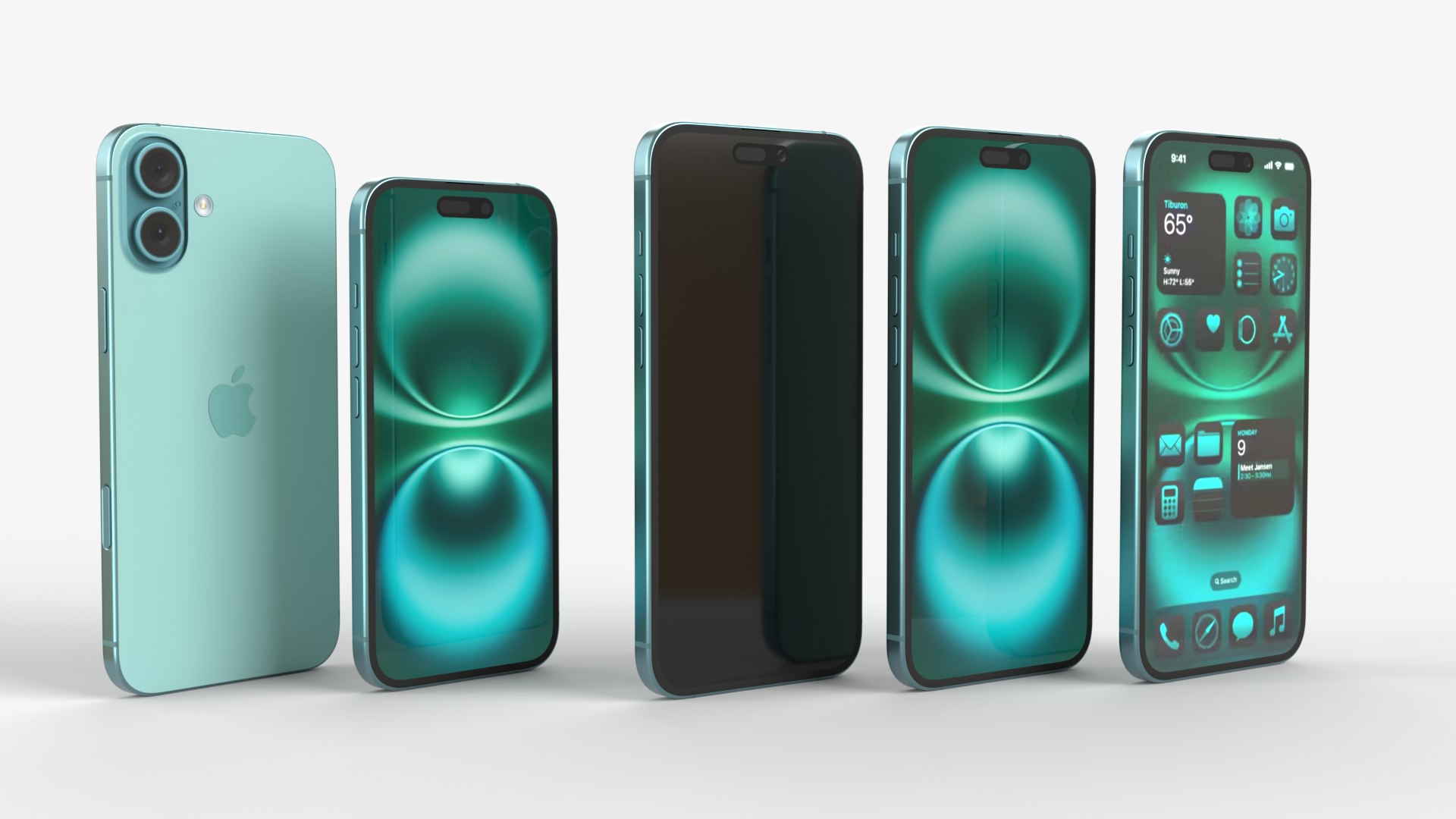 3D Model Apple IPhone 16 And 16 Plus Teal - TurboSquid 2280882