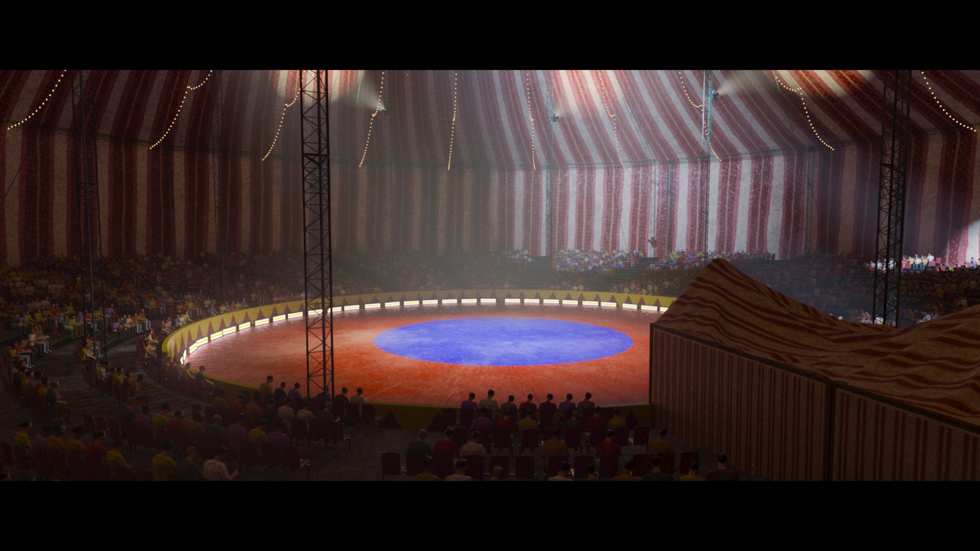 3D Circus Environment Interior And Exterior With Animated Crowd ...