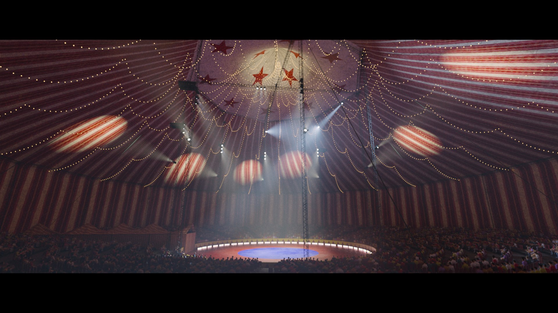 3D Circus Environment Interior And Exterior With Animated Crowd ...