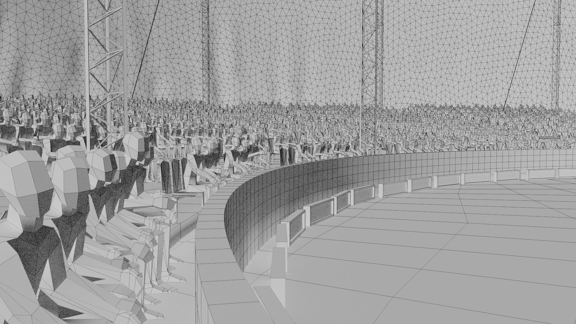 3D Circus Environment Interior And Exterior With Animated Crowd ...