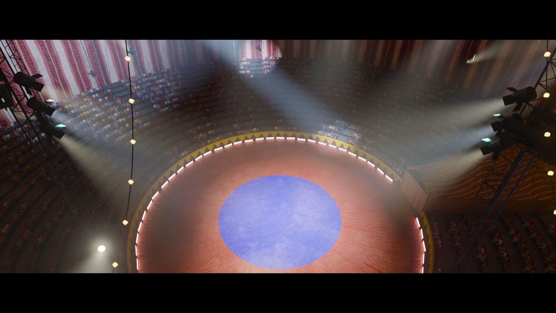 3D Circus Environment Interior And Exterior With Animated Crowd ...