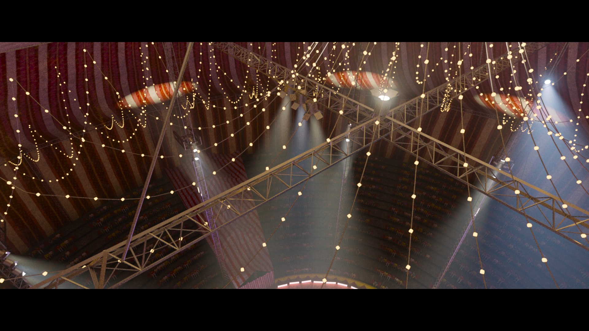 3D Circus Environment Interior And Exterior With Animated Crowd ...