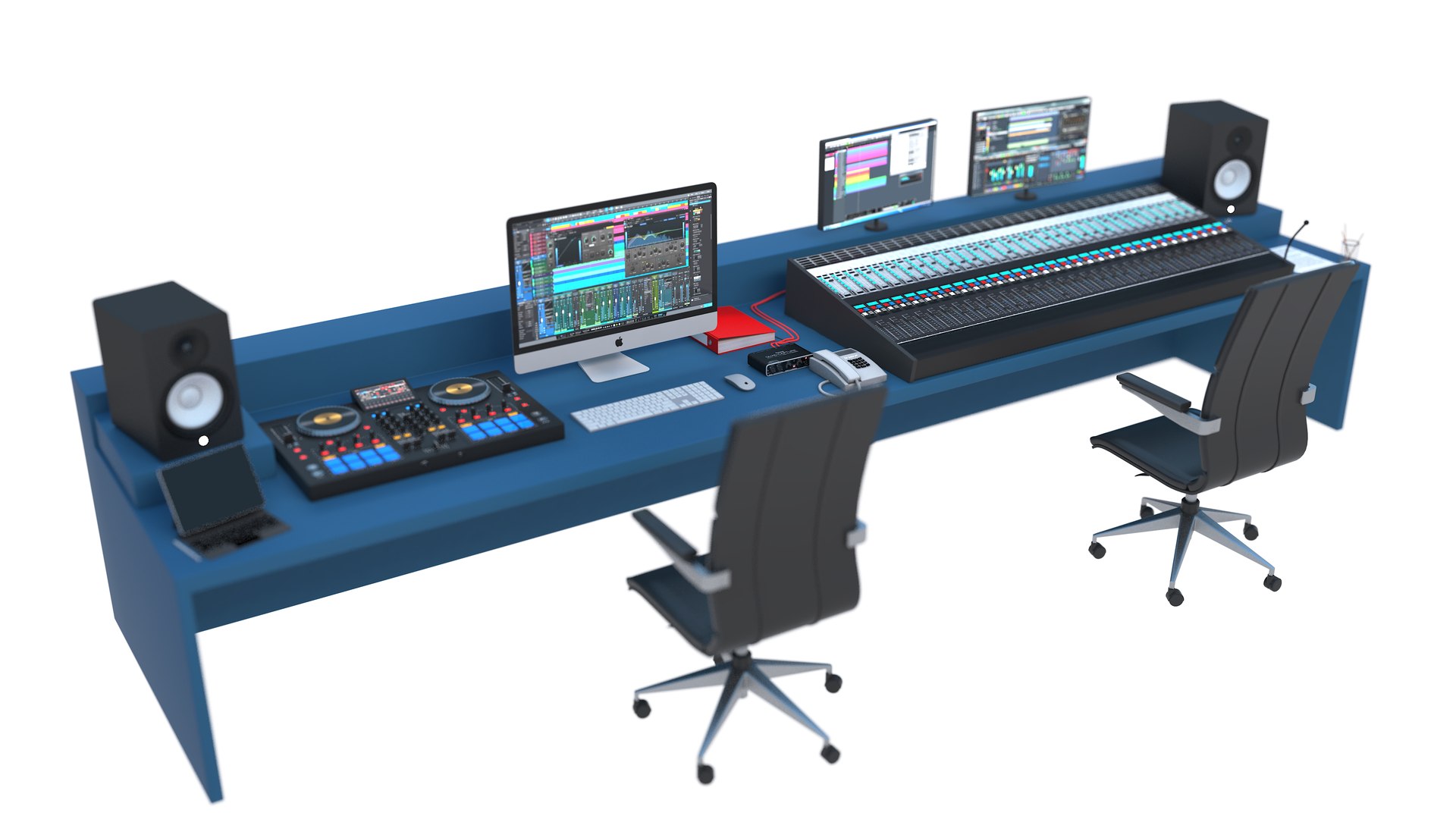 Music Studio Desk 3D Model - TurboSquid 1918721