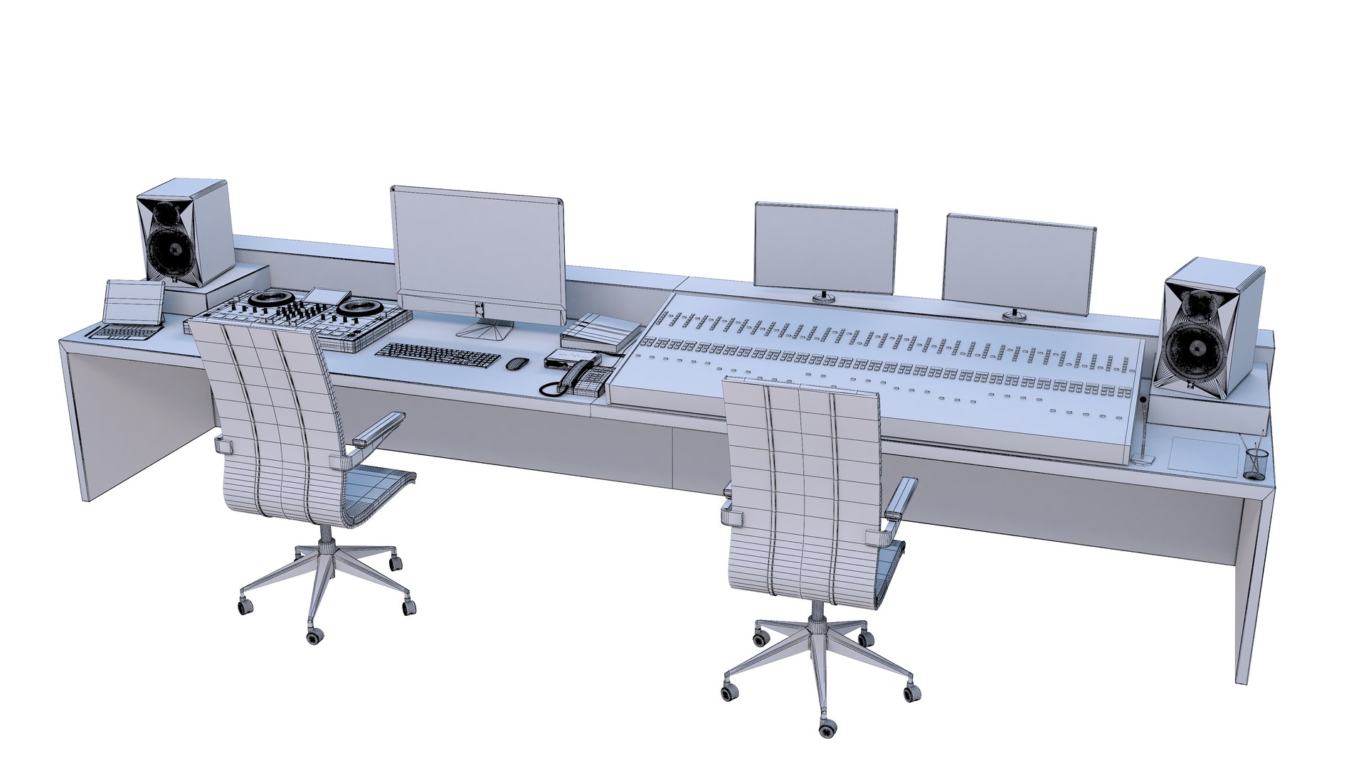 Music Studio Desk 3D Model - TurboSquid 1918721