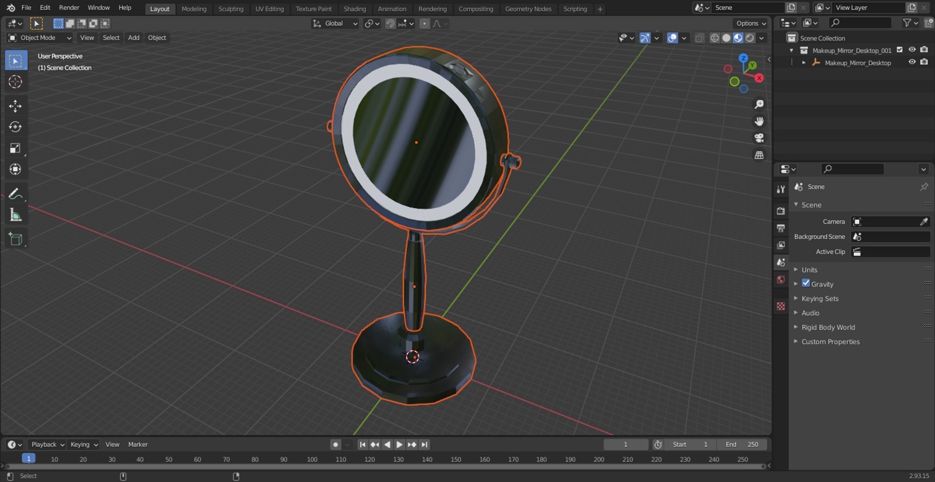 3D Makeup Mirror Desktop model - TurboSquid 2045828