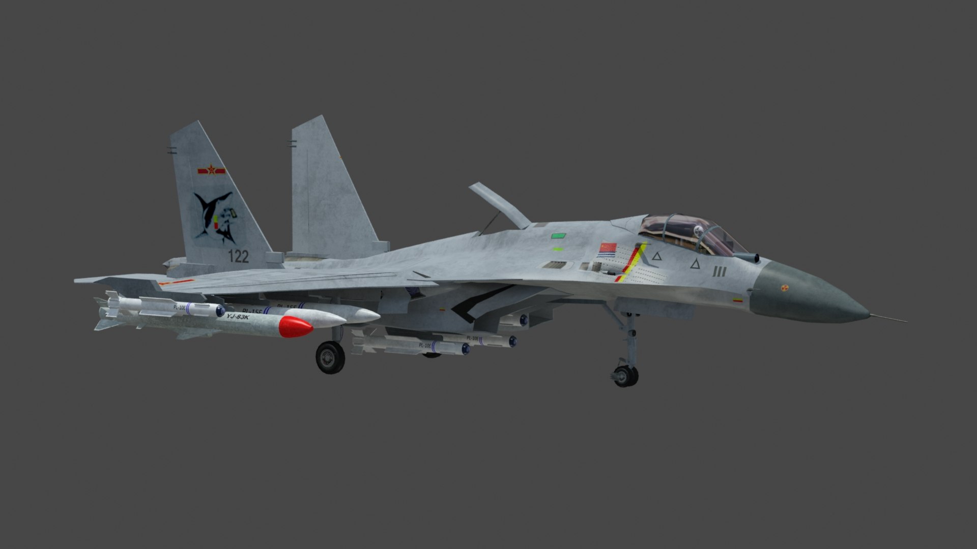 Chinese J15 Flying Shark Fighter Jet 3D Model - TurboSquid 1974285