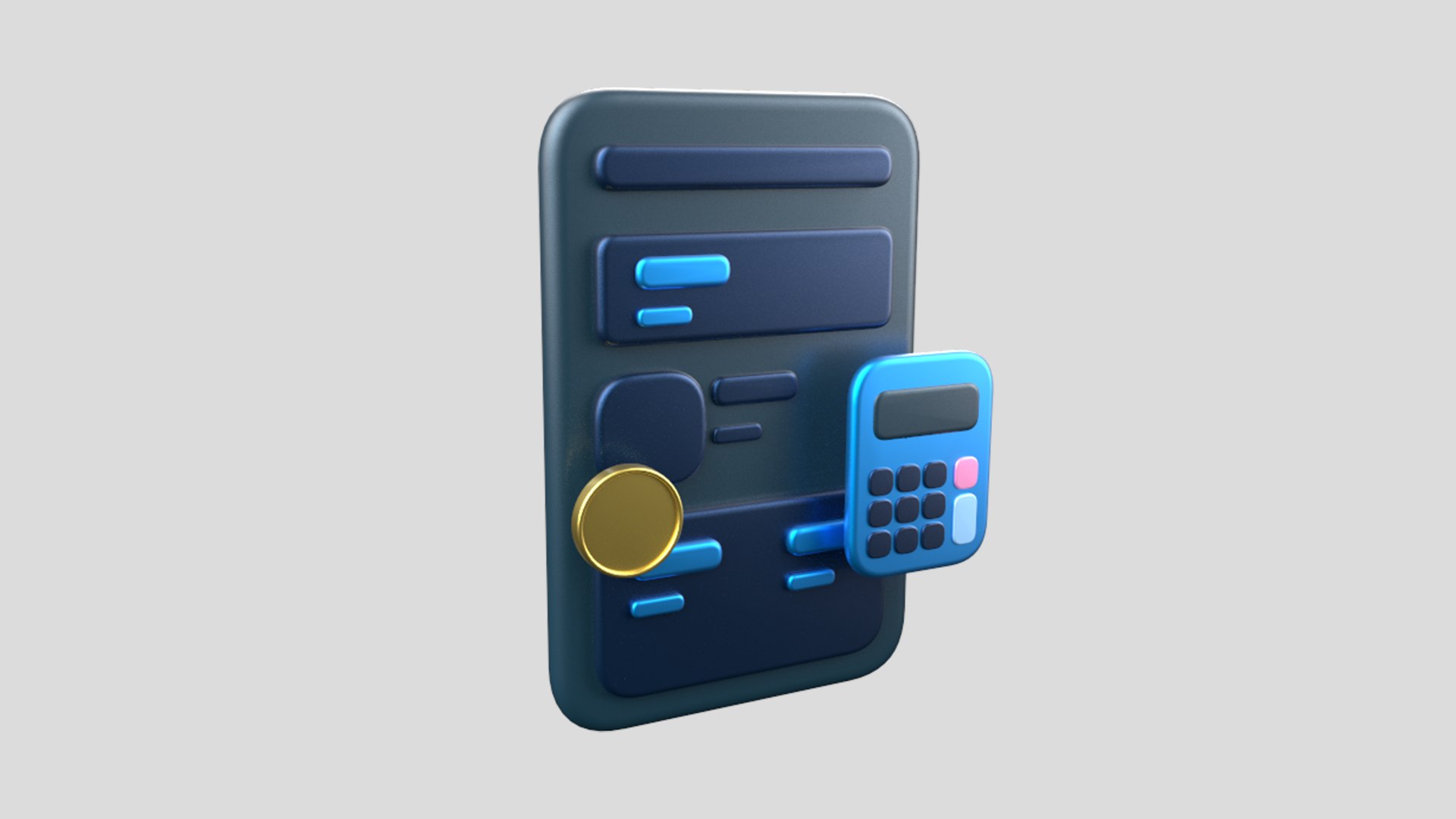 3D Account List- Calculator - Planning And Calculating Low-poly 3D Icon ...