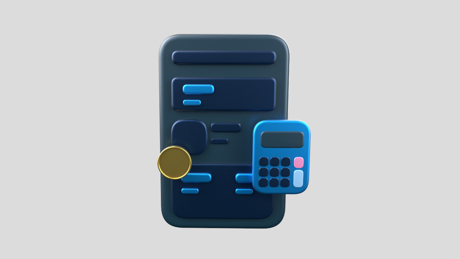 3D Account List- Calculator - Planning And Calculating Low-poly 3D Icon ...