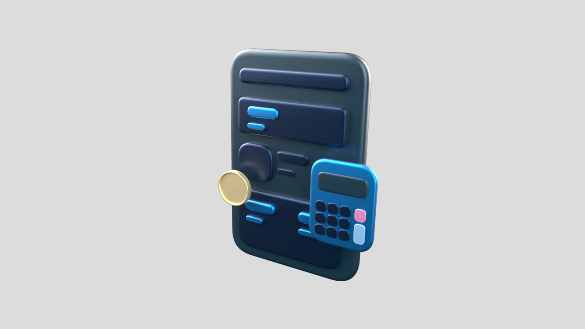 3D Account List- Calculator - Planning And Calculating Low-poly 3D Icon ...