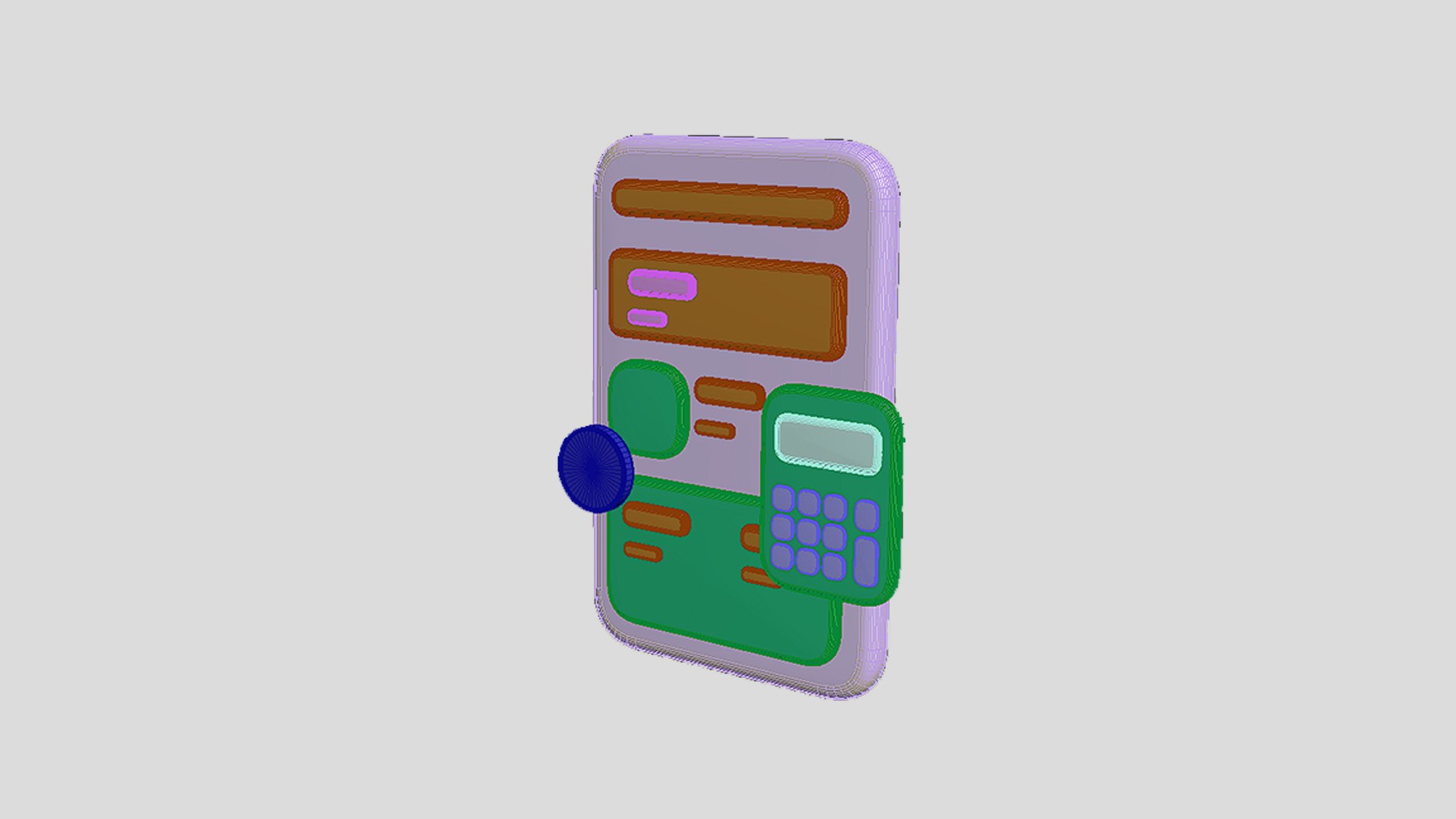 3D Account List- Calculator - Planning And Calculating Low-poly 3D Icon ...