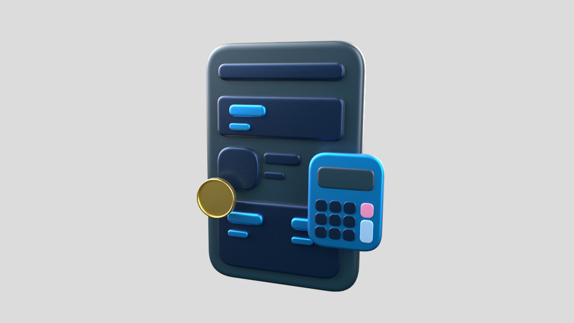 3D Account List- Calculator - Planning And Calculating Low-poly 3D Icon ...