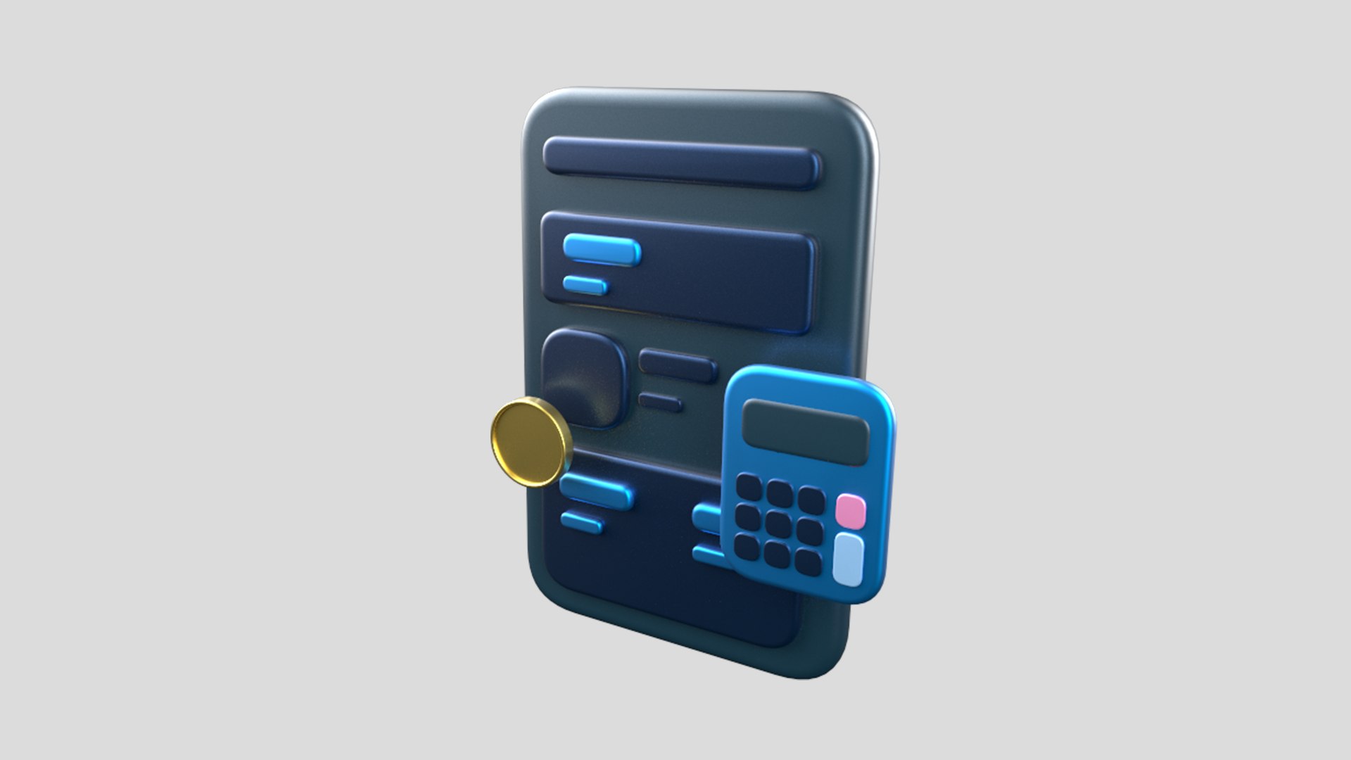 3D Account List- Calculator - Planning And Calculating Low-poly 3D Icon ...